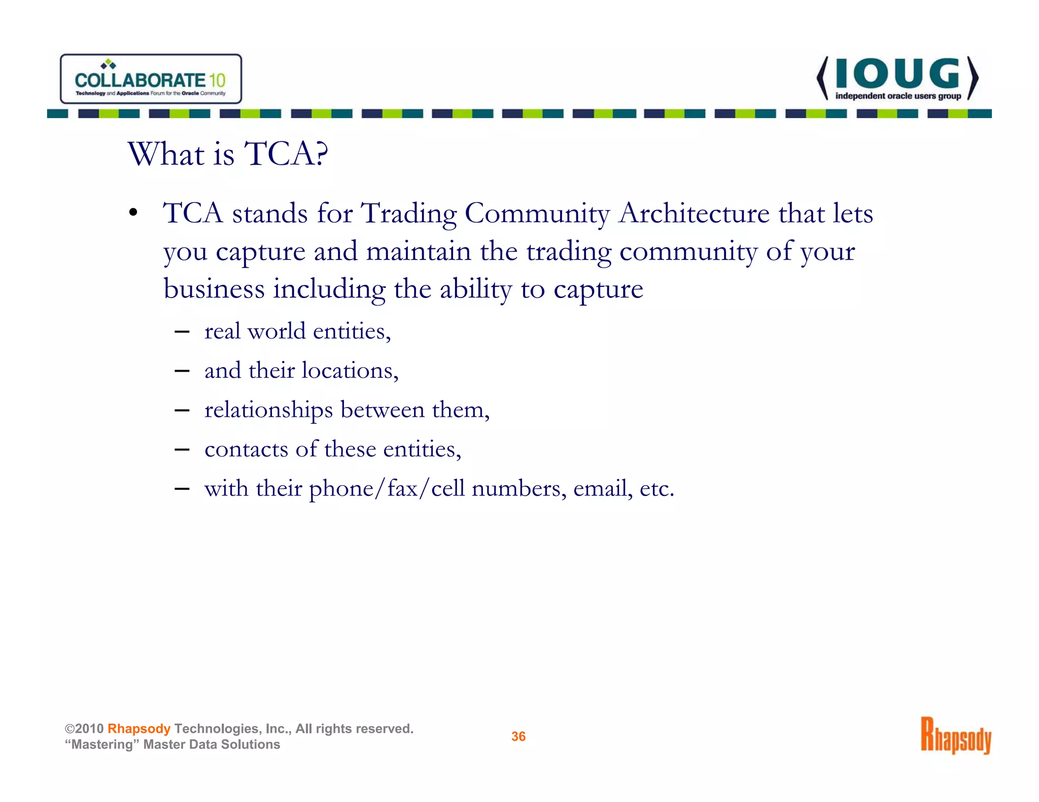 Master Data Management (MDM) 101 & Oracle Trading Community ...