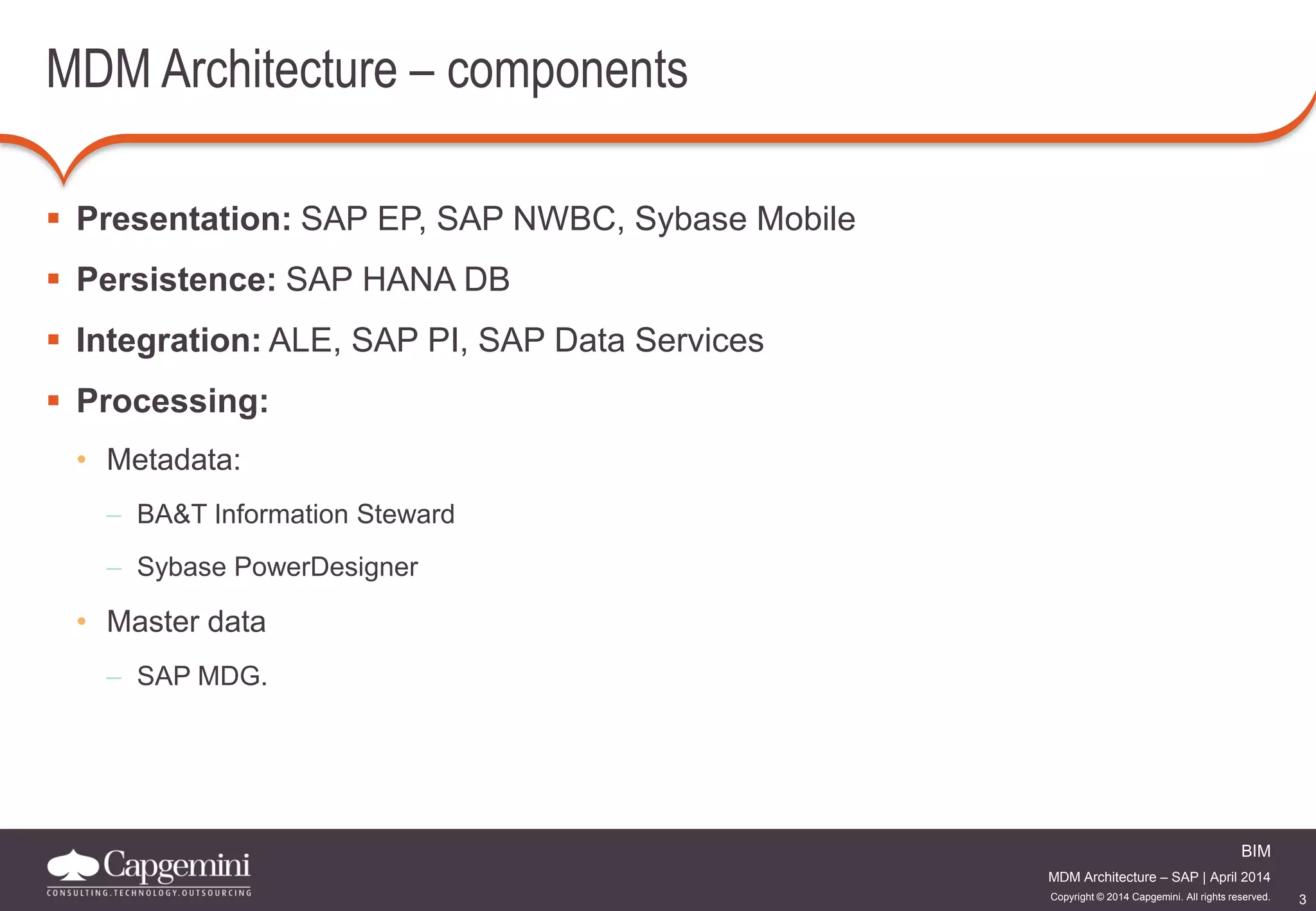 MDM Architecture - SAP | PDF