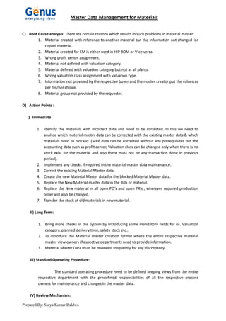 Mdm for material master | PDF | Business Accounting & Finance | Business