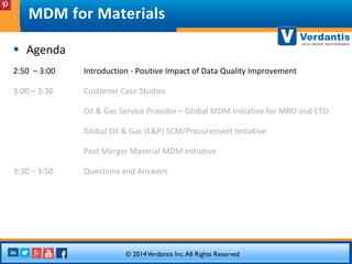 Mdm for materials –positive impact of data quality improvement | PDF