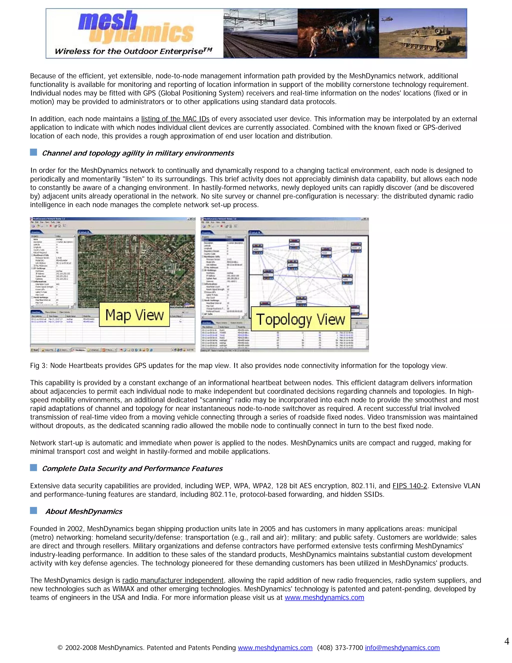 Military, Defense and Public Safety Mesh Networks [MeshDynamics] | PDF