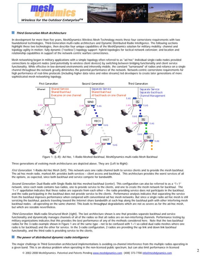 Military, Defense and Public Safety Mesh Networks [MeshDynamics] | PDF