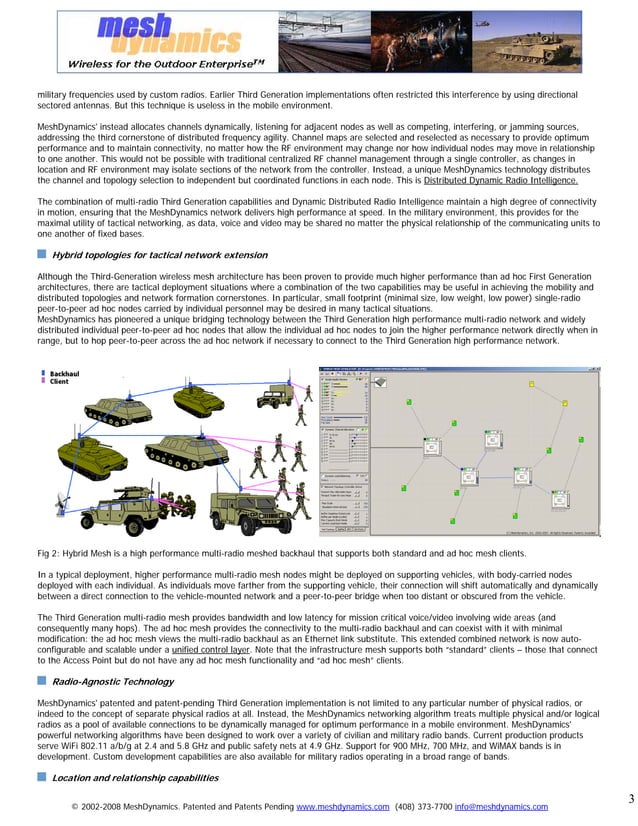 Military, Defense and Public Safety Mesh Networks [MeshDynamics] | PDF