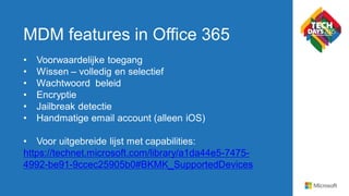 Mobile Device Management in Office 365 - TechDays 2015 | PPT | Free ...
