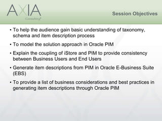 MDM: Integrating Oracle PIM & iStore | PPTX
