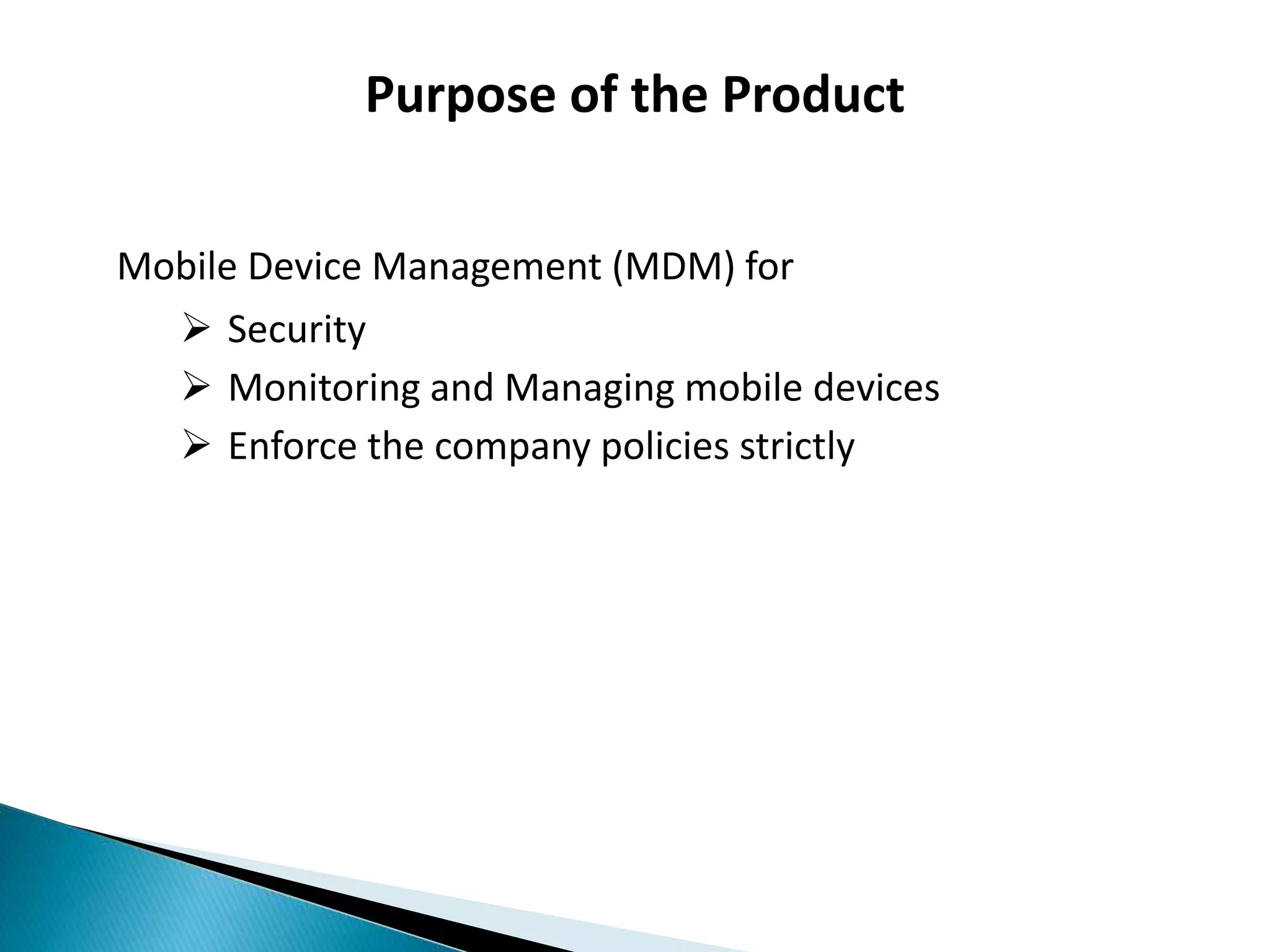 Mobile device management presentation | PPTX