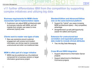 IBM InfoSphere MDM v11 Overview - Aomar BARIZ | PPT