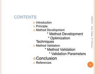 HPLC Method Development & Method Validation (mr.s) | PPTX