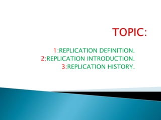Replication In Eukaryotes and Prokaryotes | PPTX
