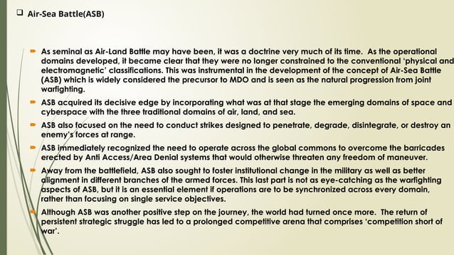Basics of Multi domain operations in US context | PPTX