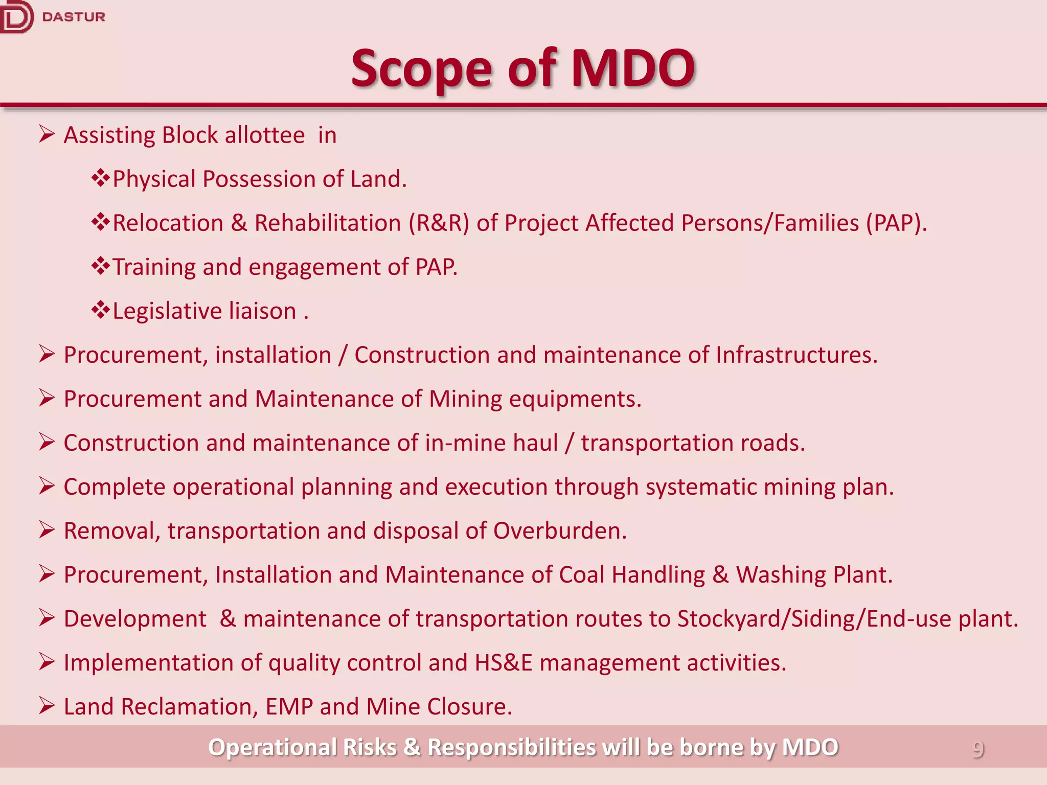 MDO Concept - An answer to Indian captive coal mining | PPTX
