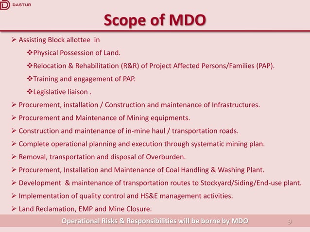 MDO Concept - An answer to Indian captive coal mining | PPTX