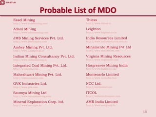 MDO Concept - An answer to Indian captive coal mining | PPTX