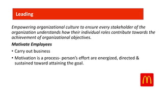 McDonald's Management Function | PPTX