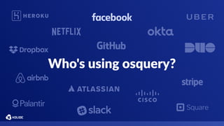 Exploring, understanding and monitoring macOS activity with osquery | PDF