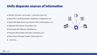 Exploring, understanding and monitoring macOS activity with osquery | PDF
