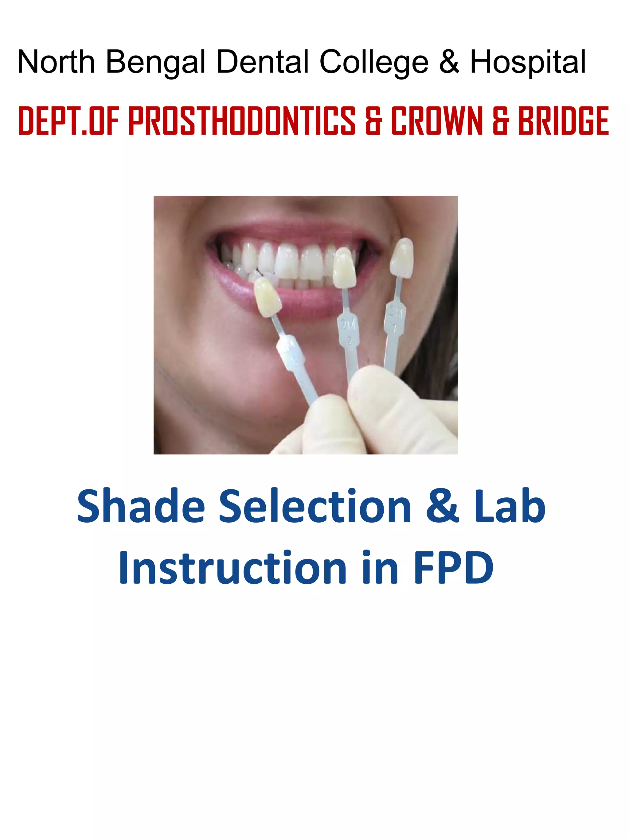Shade selection for FPD | PPT
