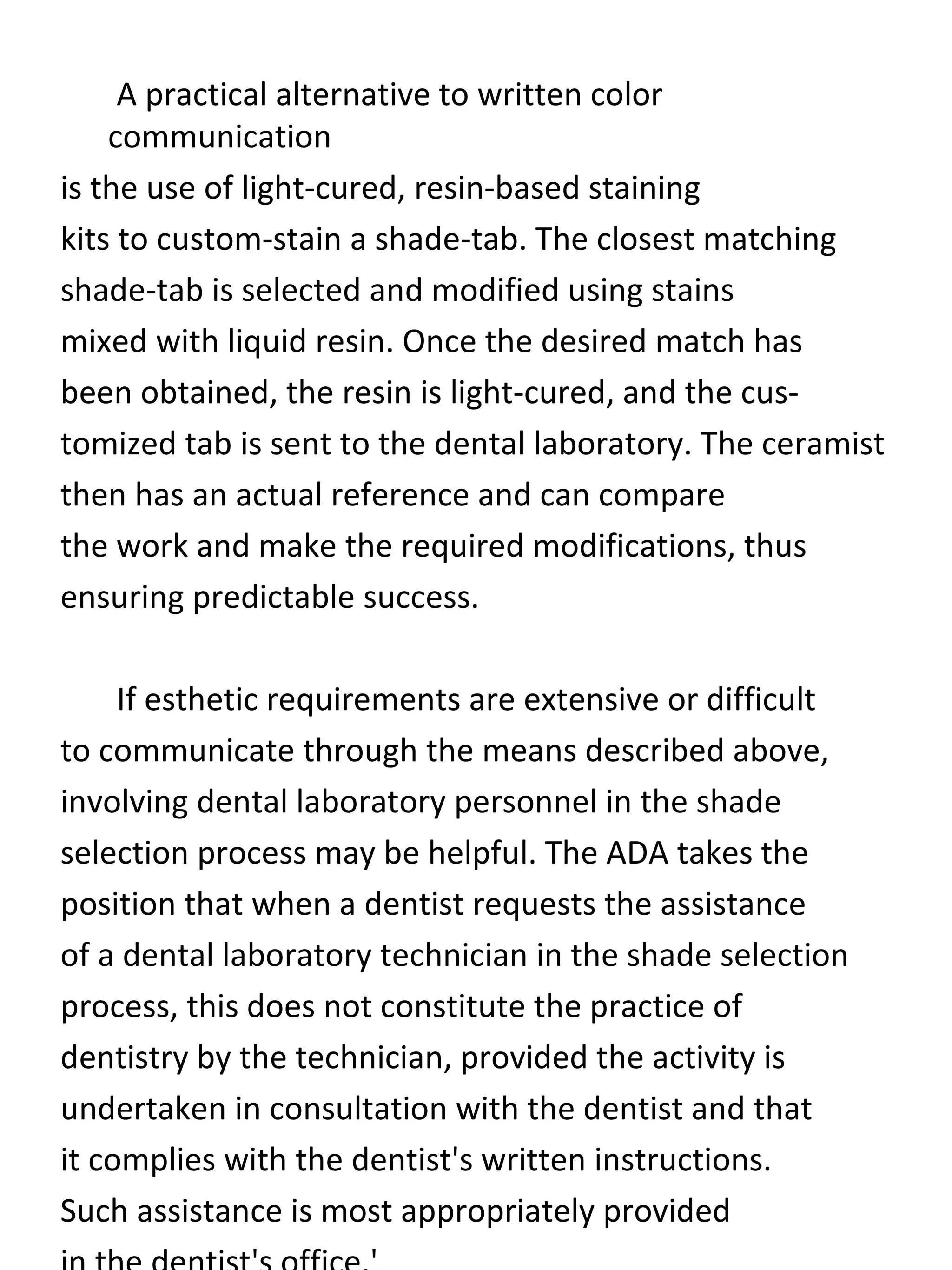 Shade selection for FPD | PPT