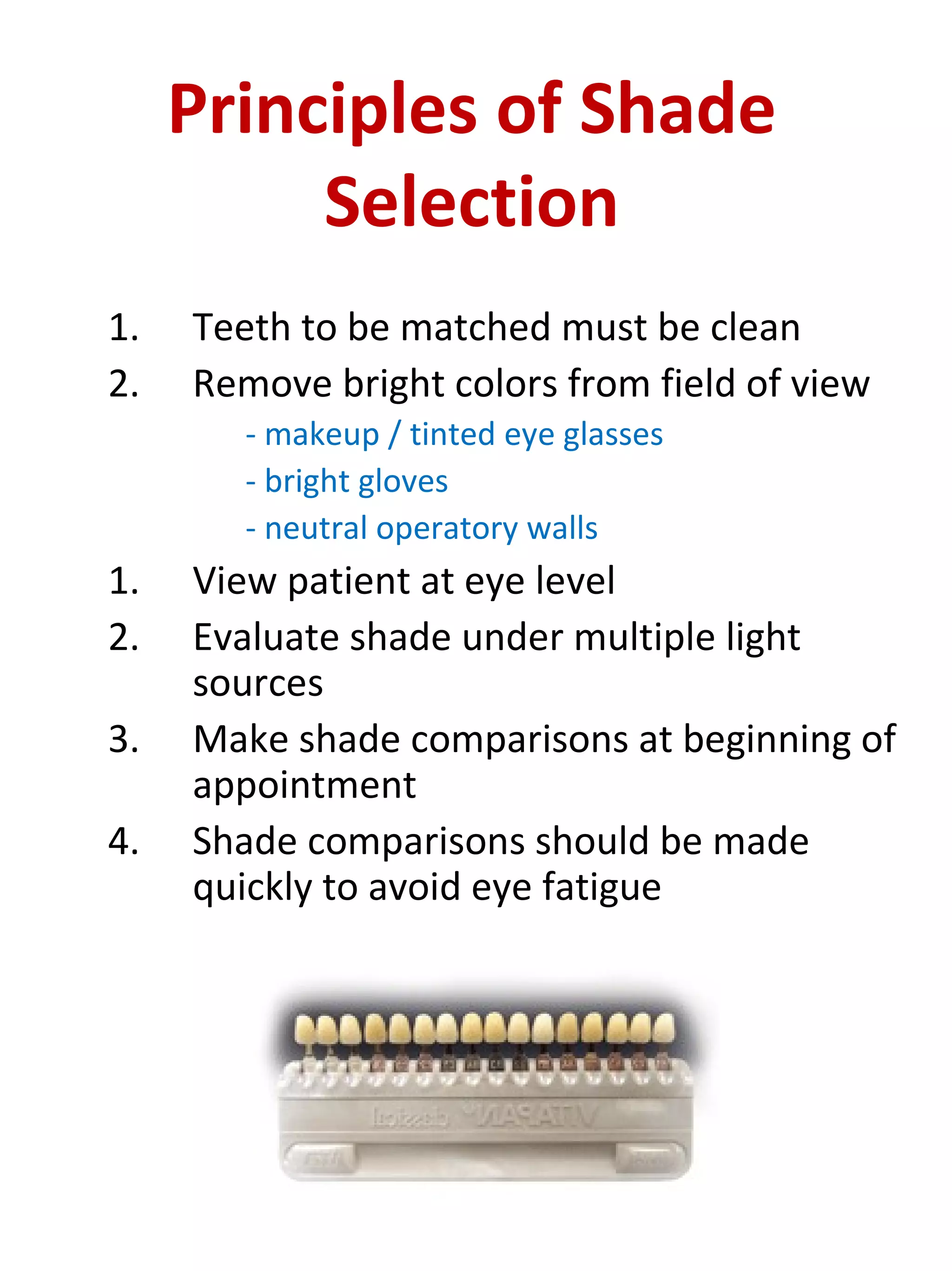 Shade selection for FPD | PPT