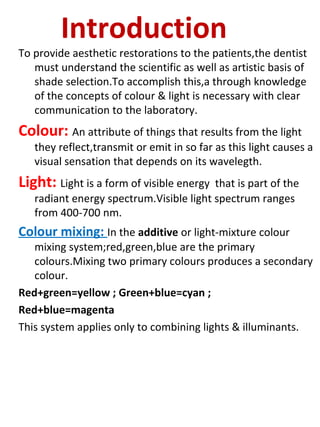 Shade selection for FPD | PPT