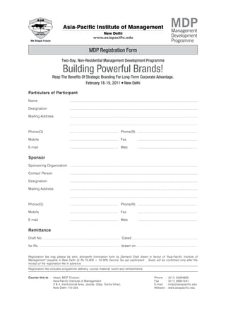 MDP Registration Form | PDF | Email | Internet