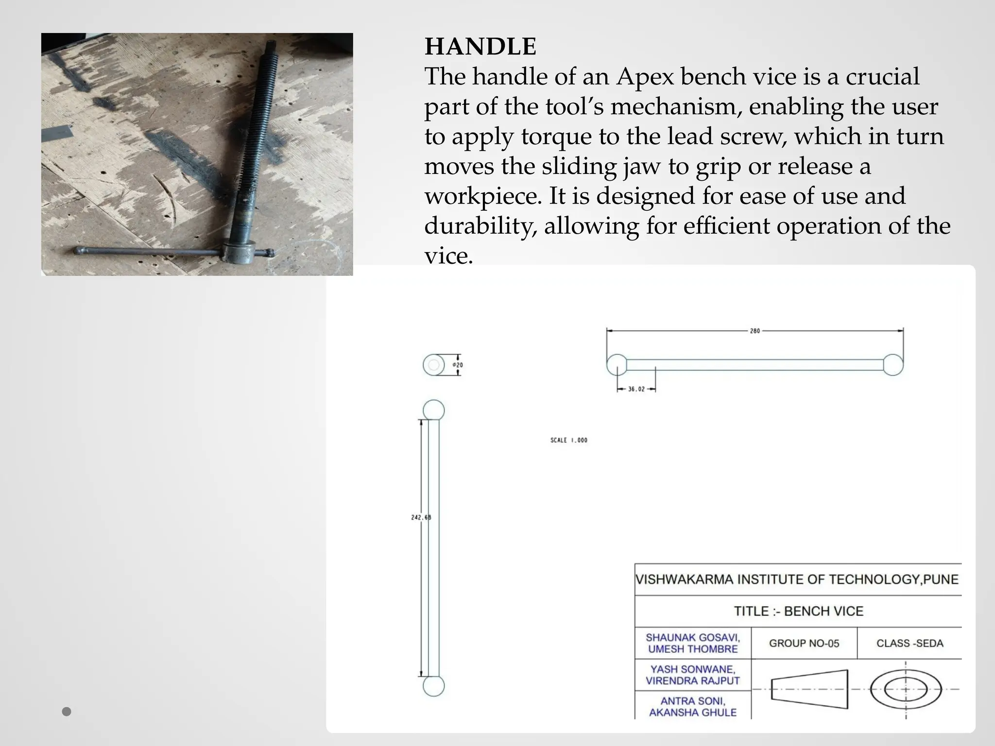 Bench vice PPT for mechanical engineering | PPTX