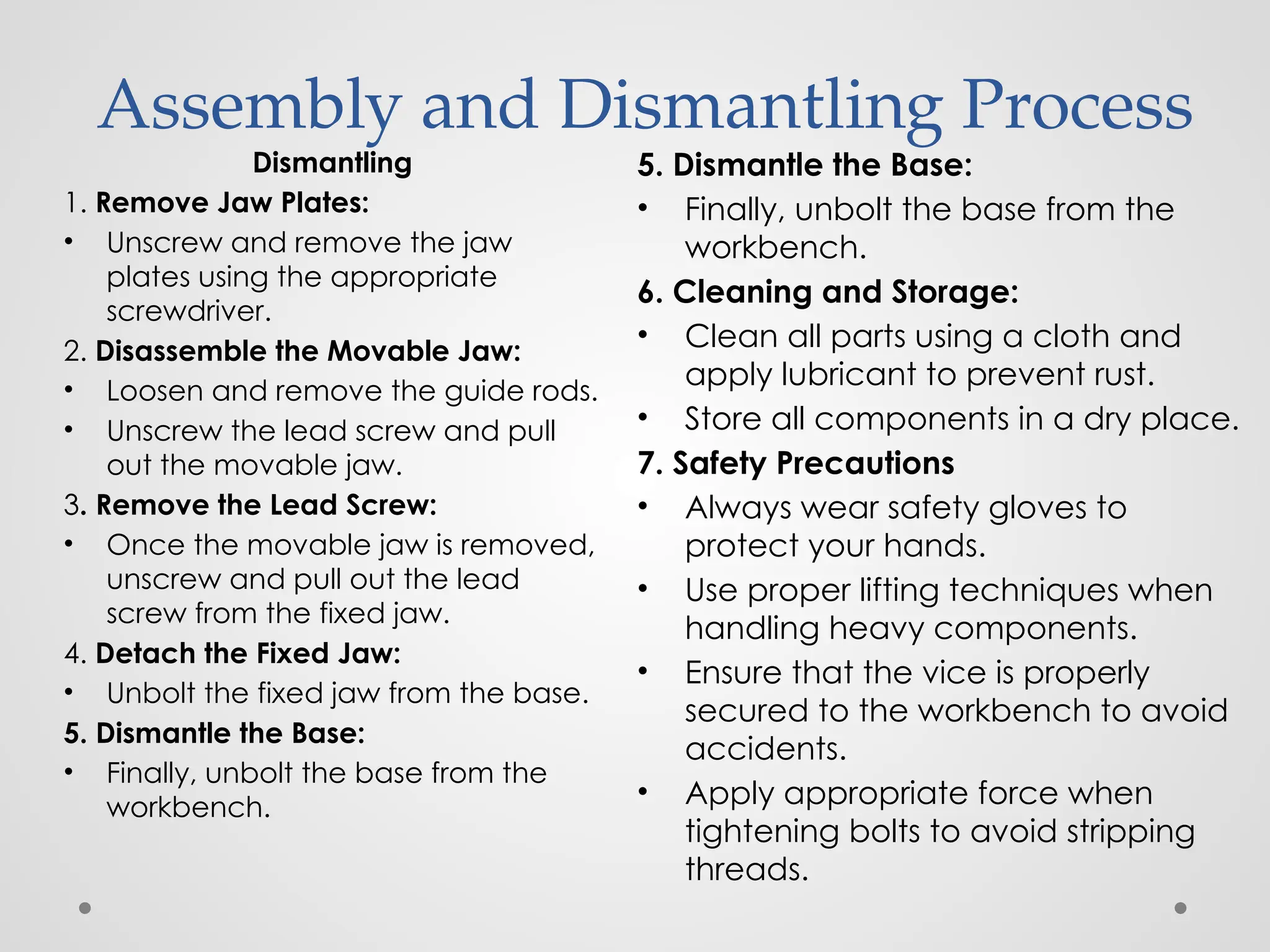 Bench vice PPT for mechanical engineering | PPTX