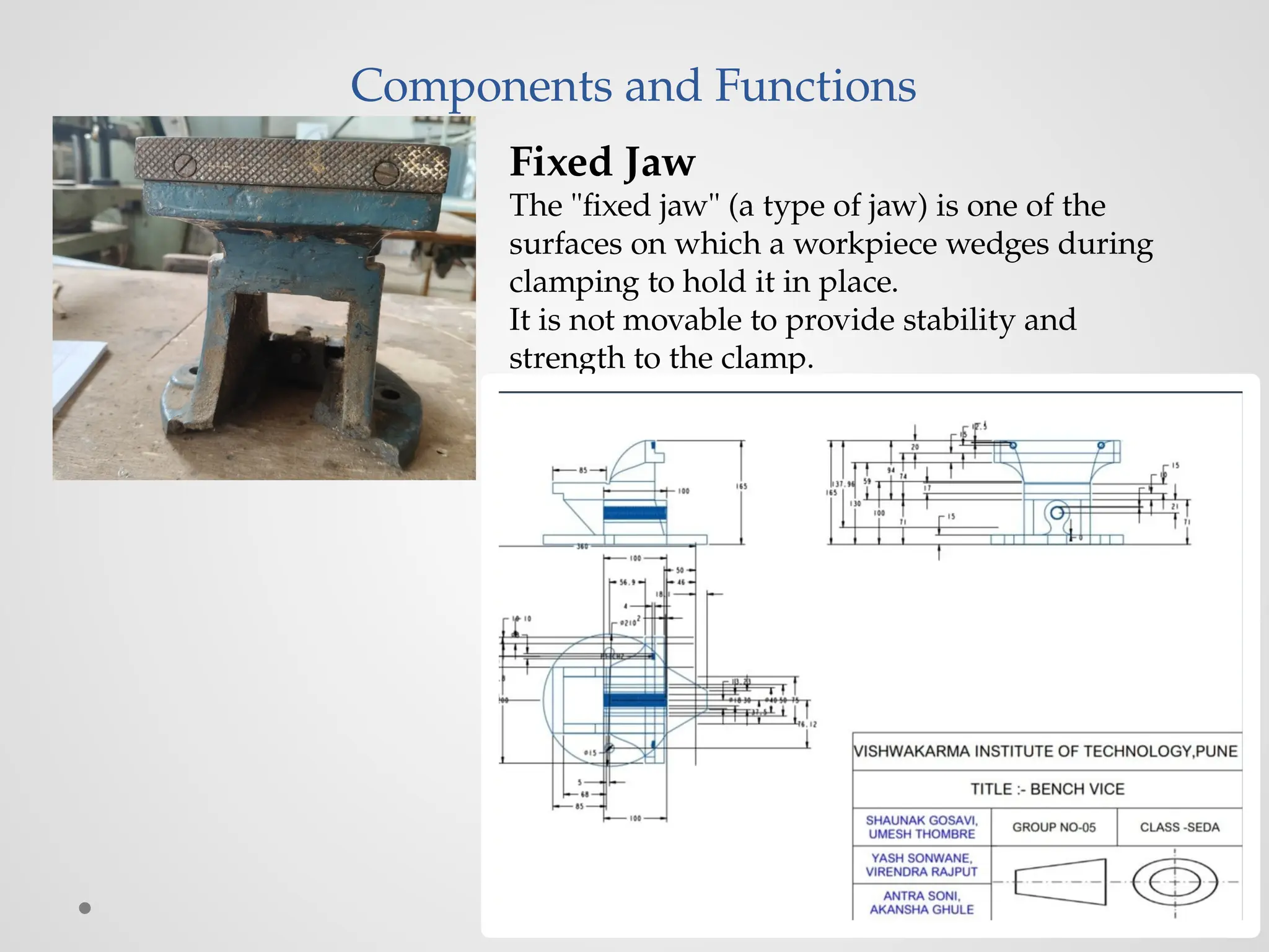 Bench vice PPT for mechanical engineering | PPTX