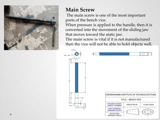 Bench vice PPT for mechanical engineering | PPTX