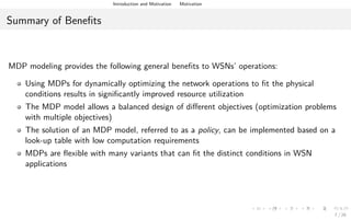 Applications of Markov Decision Processes (MDPs) in the Internet of ...