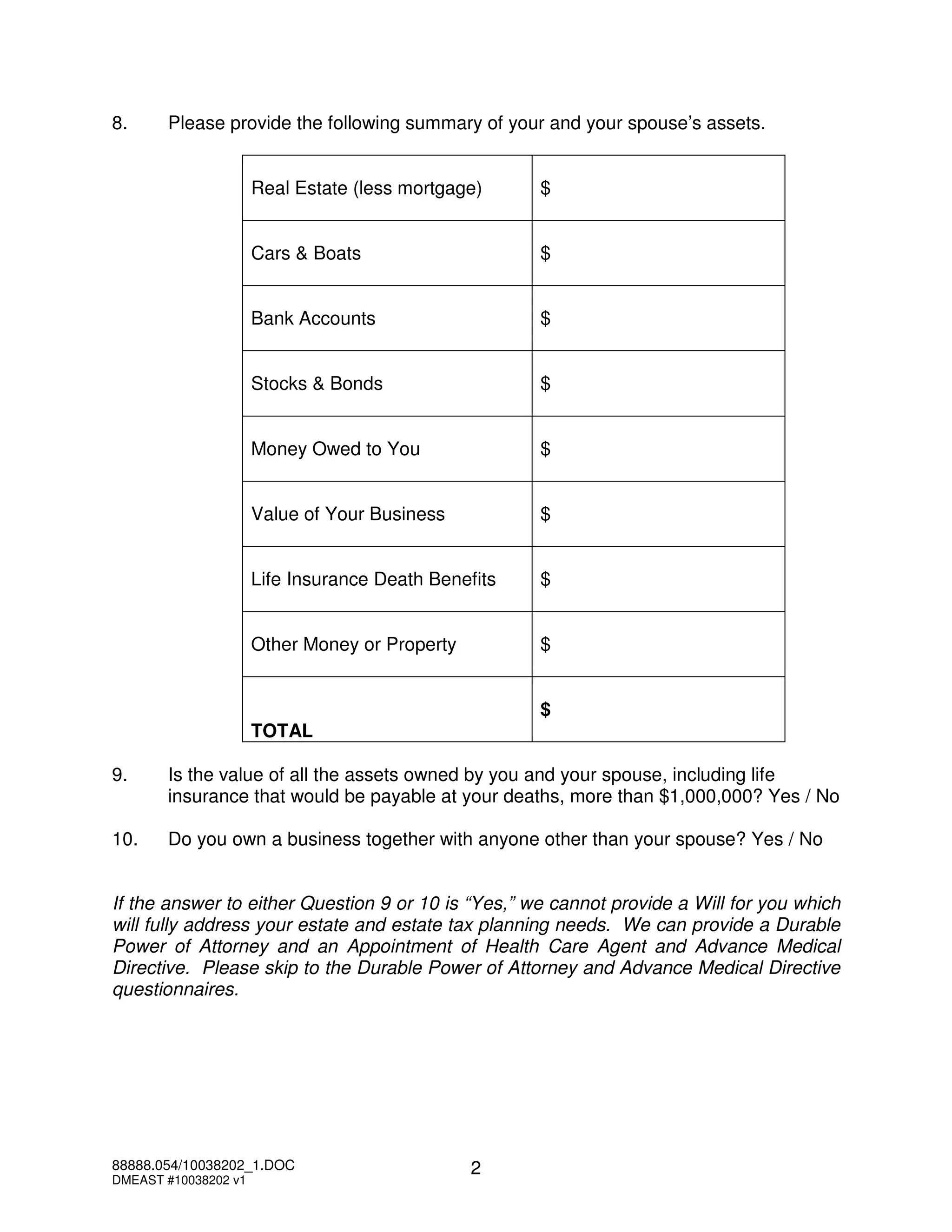Md questionnaire | PDF