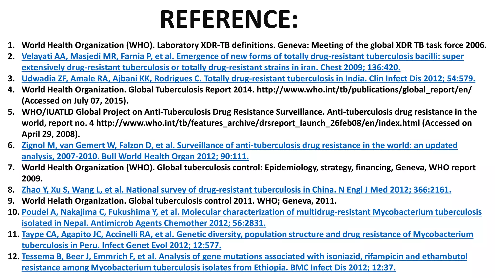 Drug resistant Tuberculosis | PPTX