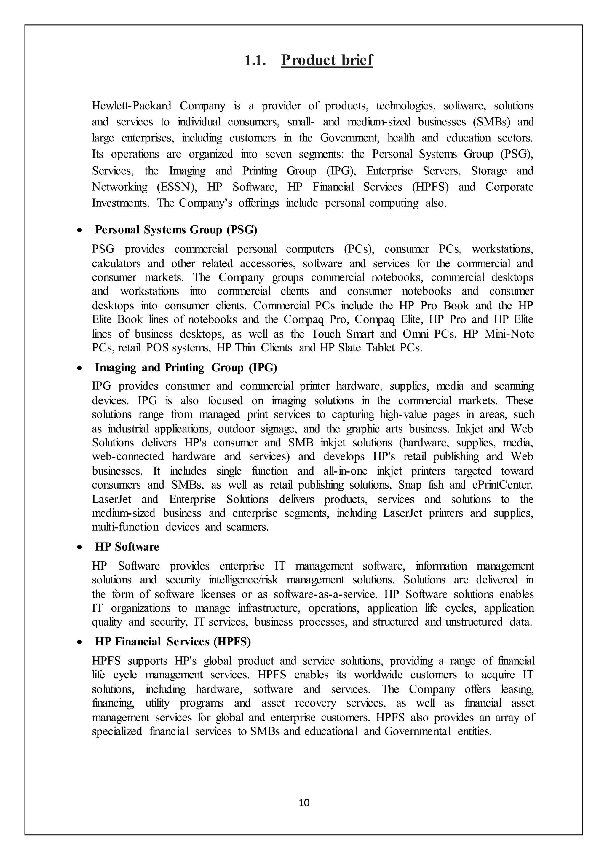 Project on HP | DOCX