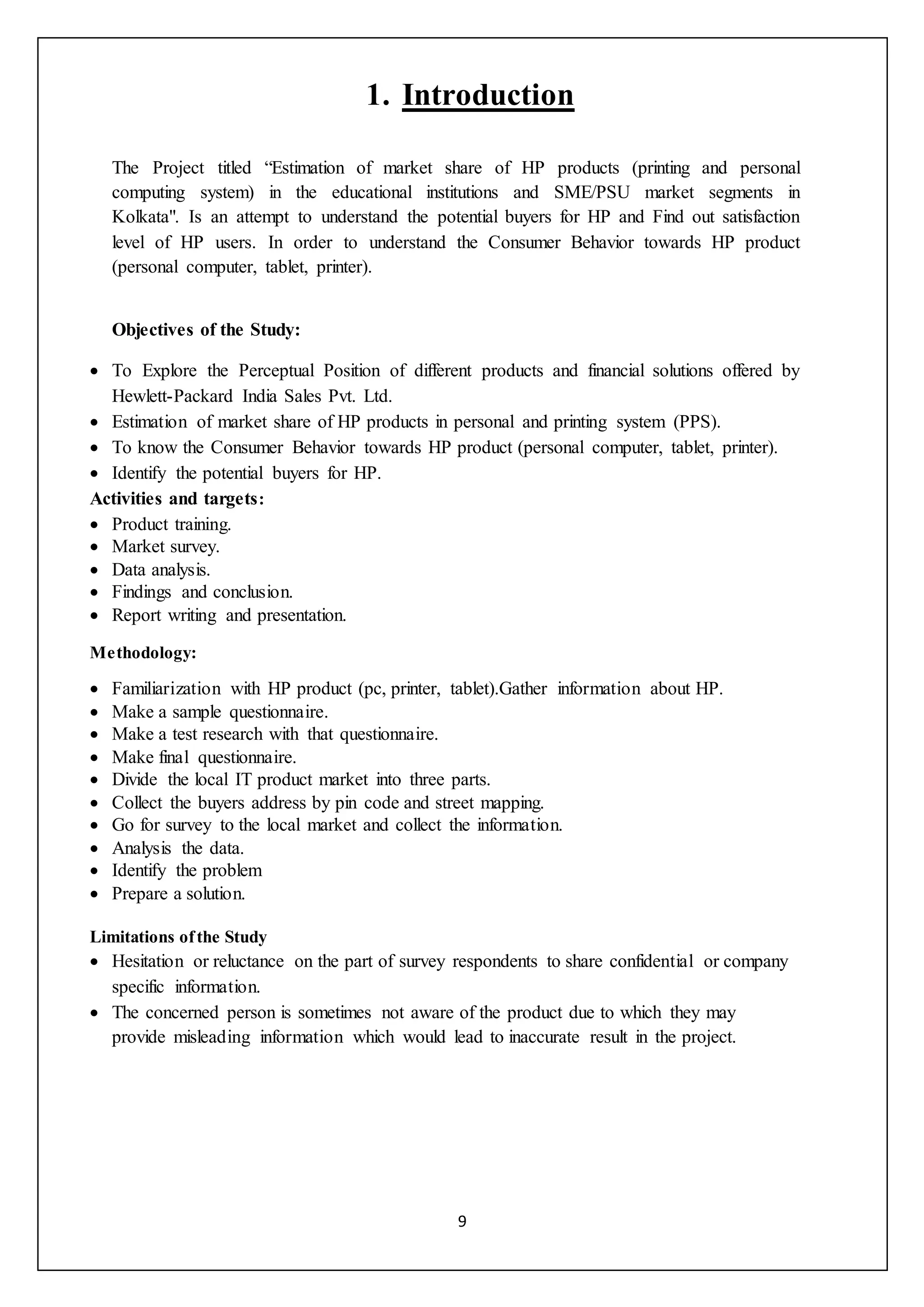 Project on HP | DOCX