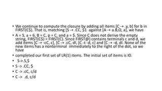 Compiler Design LR parsing SLR ,LALR CLR | PPTX