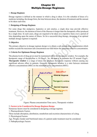 Designing of Dosage Regimen and Multiple Dosage Regimens | PDF