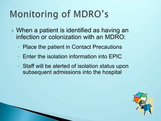 Mdro infection controlnursing final version 11.17.09 1 | PPTX