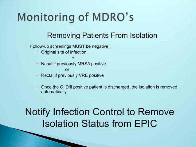 Mdro infection controlnursing final version 11.17.09 1 | PPTX
