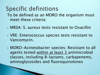 Mdro infection controlnursing final version 11.17.09 1 | PPTX