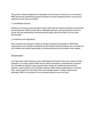 MDR Security for Proactive Threat Protection A Vital Component in ...
