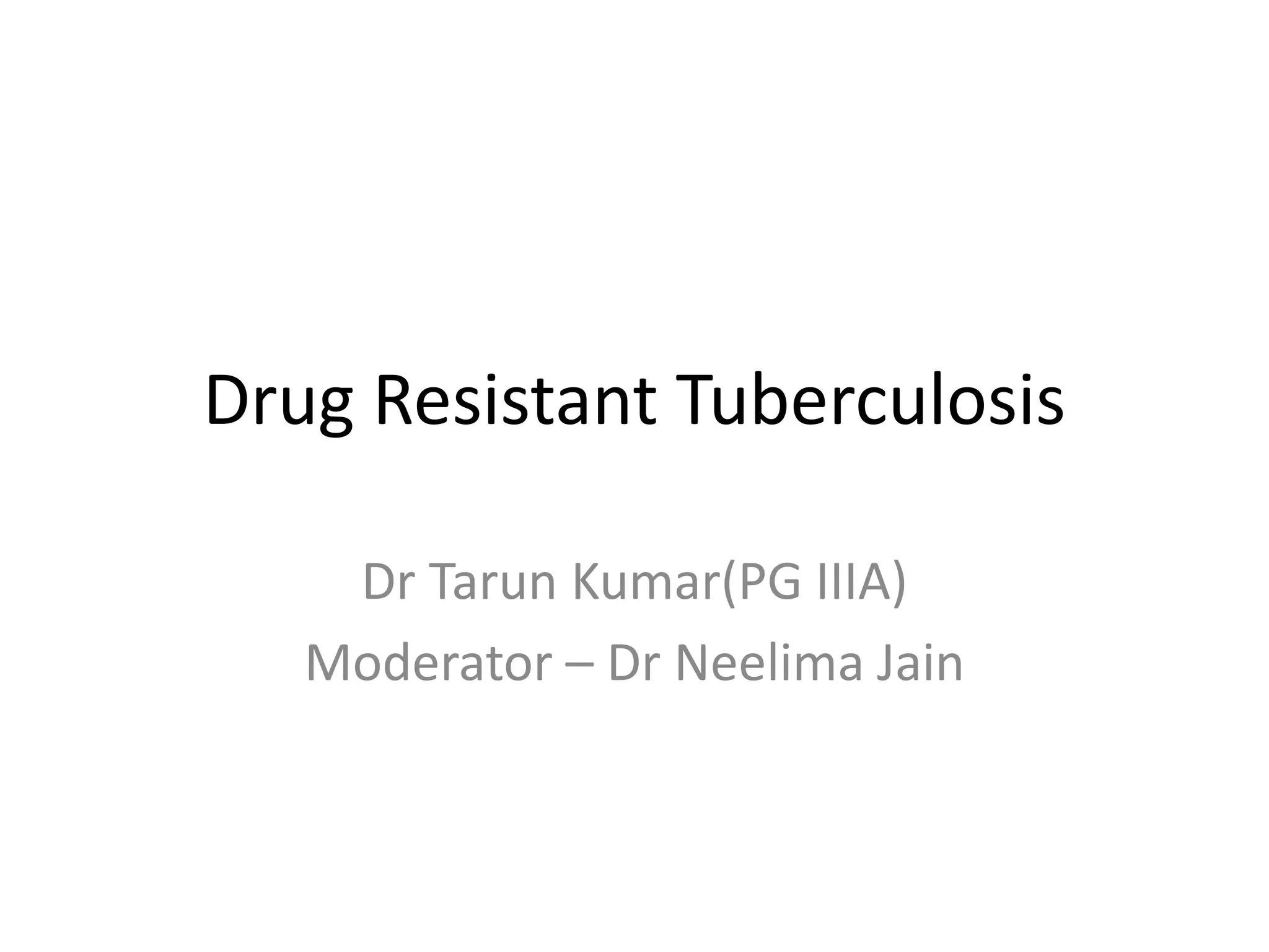 Mdr tb seminar | PPTX