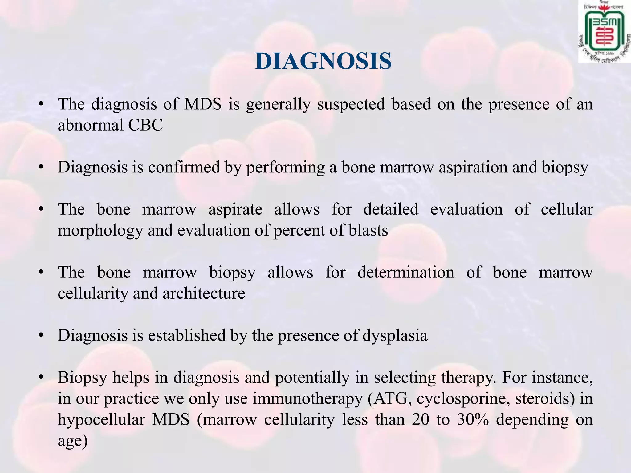 Myelodysplastic syndromes | PPTX