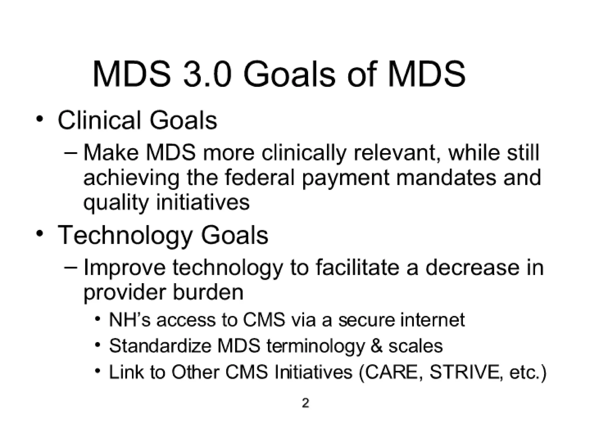MDS 3.0 Implementation Plans | PDF