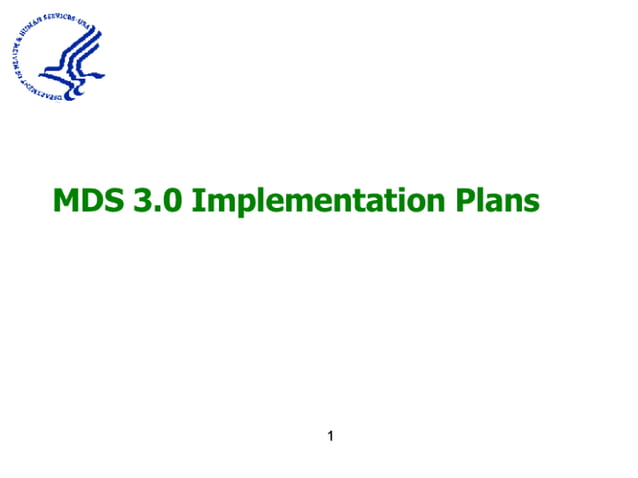 MDS 3.0 Implementation Plans | PDF
