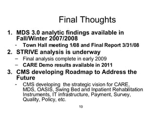 MDS 3.0 Implementation Plans | PDF