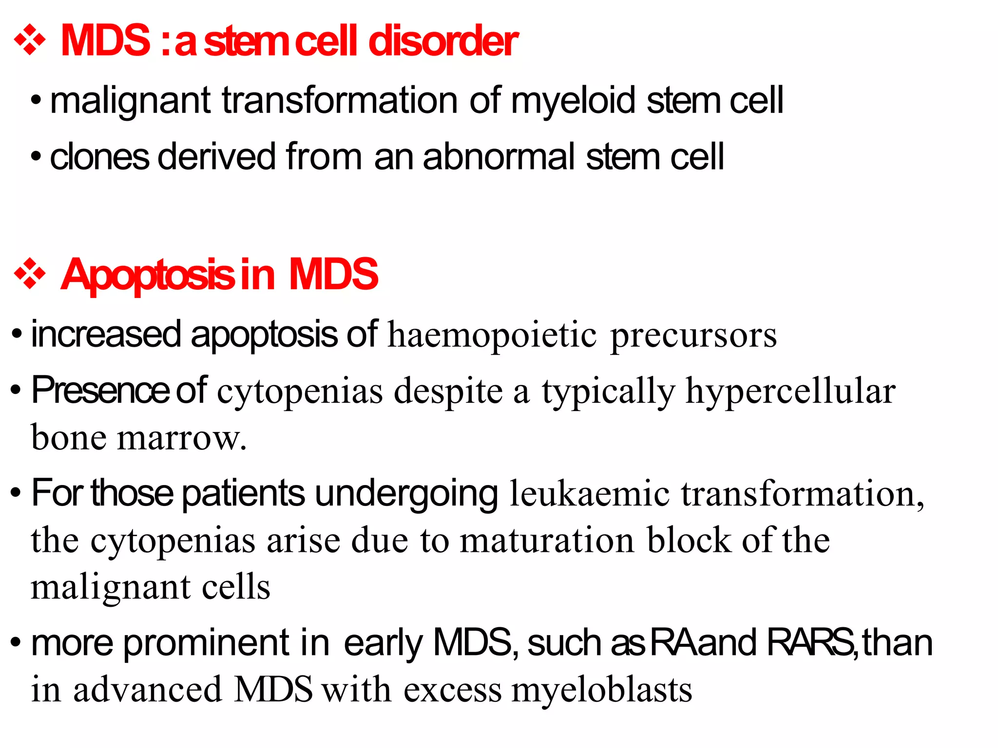 MDS 1.pptx | Blood Disorders | Diseases and Conditions