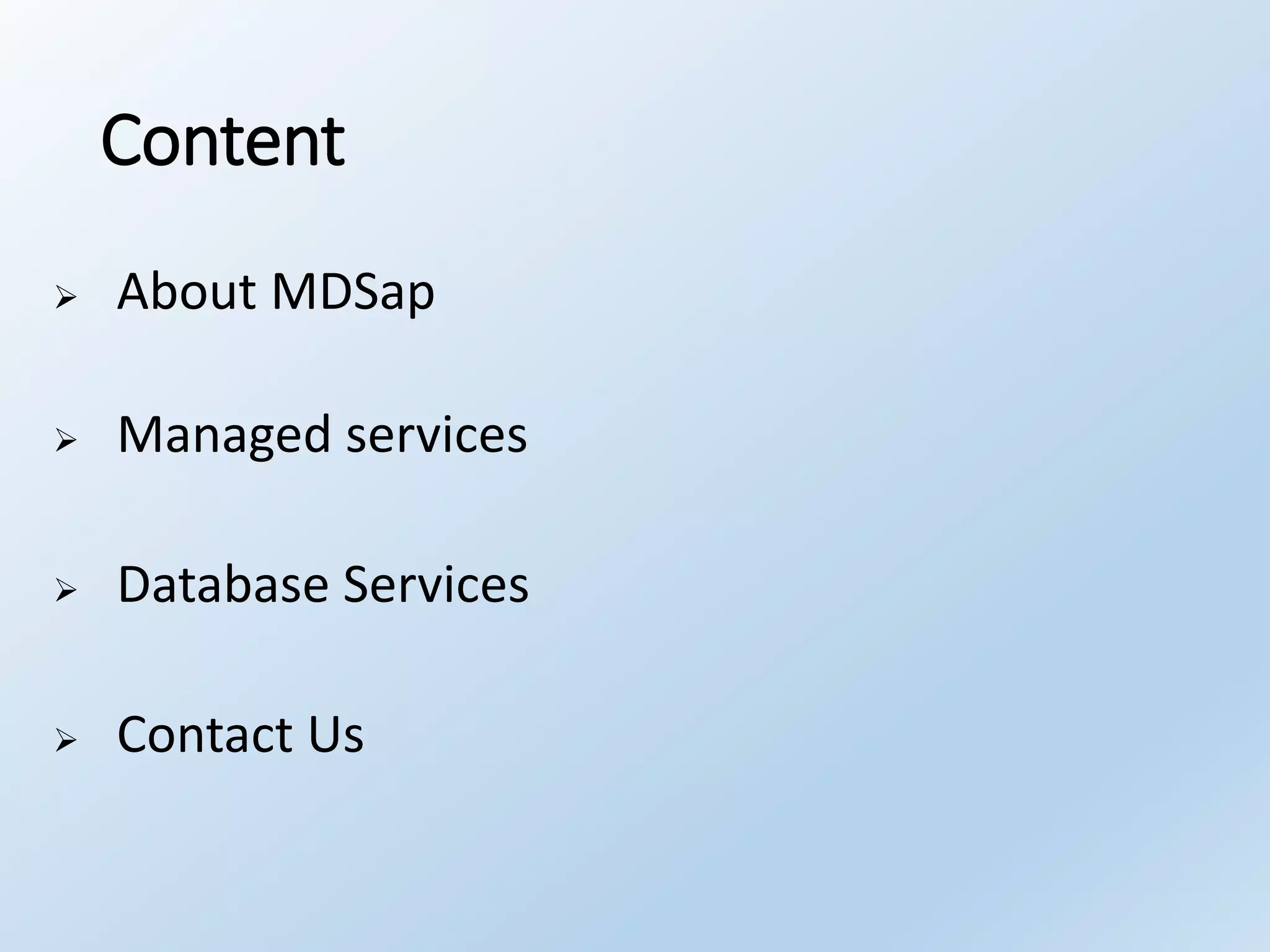 MDSAP -Managed services | PPTX