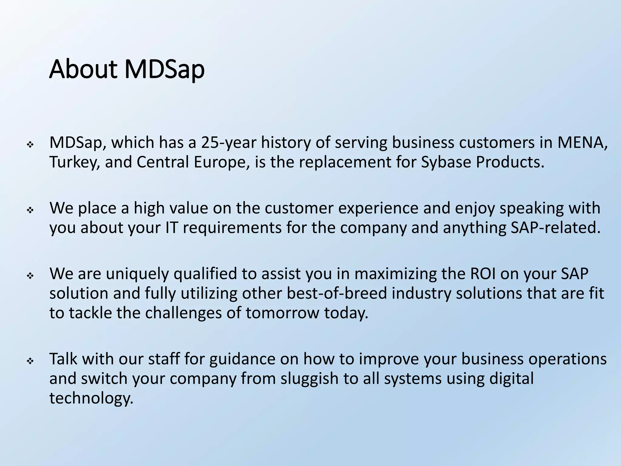 MDSAP -Managed services | PPTX