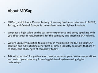 MDSAP -Managed services | PPTX