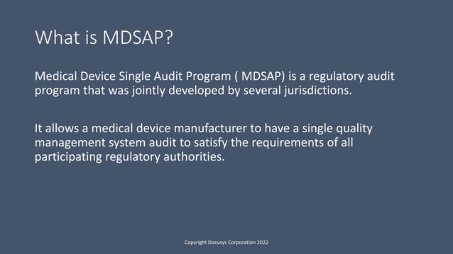 MDSAP Certification: Success and Failures | PPT